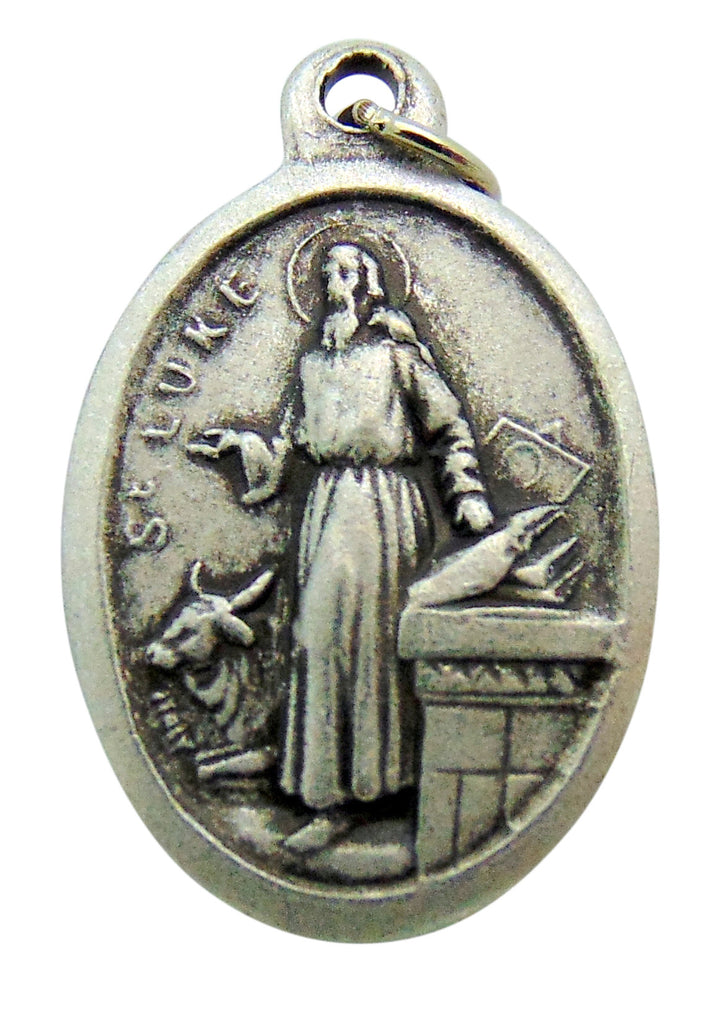Set of Five Saint Luke Medal 3/4" Metal Catholic Saint Pendant Gift Ma ...