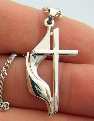 MRT United Methodist Cross Sterling SIlver Pendant Necklace Religious ...
