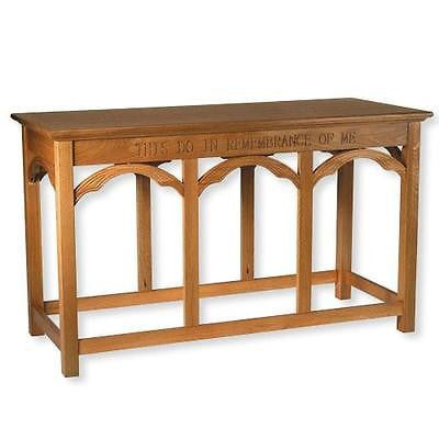 Solid Oak Wood Altar Communion Table Large Church Chapel Quality 54" W ...