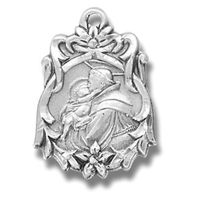 Sterling Silver Fancy St Anthony Patron Saint Medal Gift with Stainles ...
