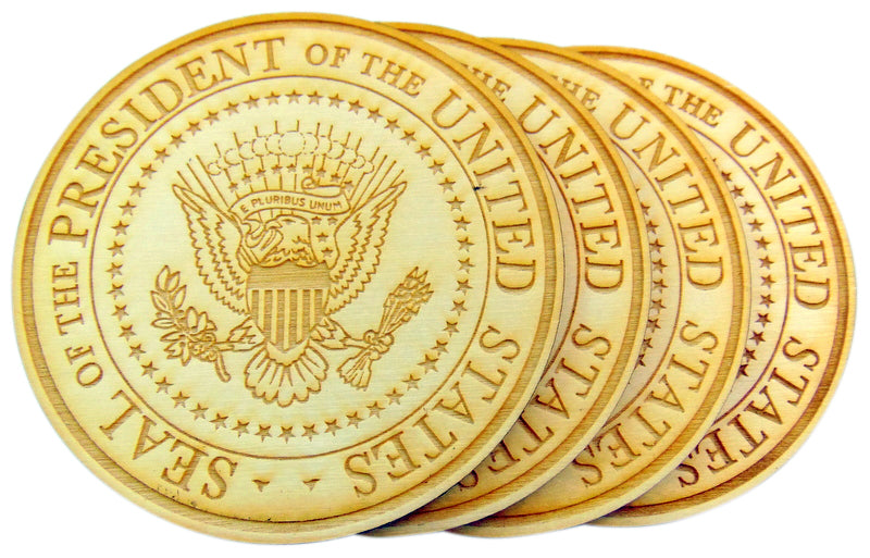 President of the United States Presidential Seal Wooden Coasters 4 Inc ...